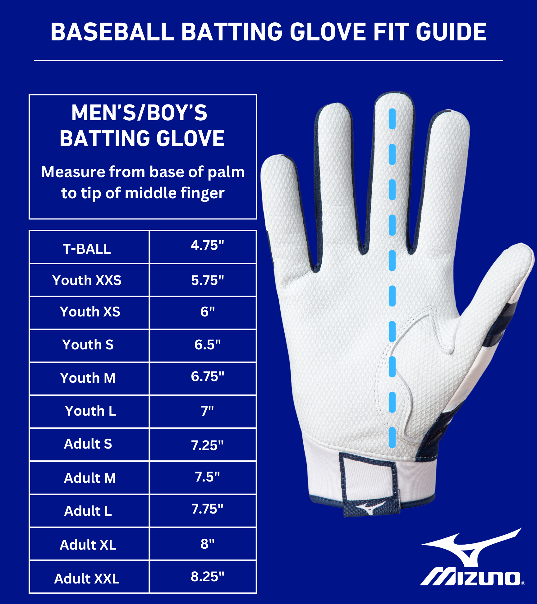 Baseball Batting Glove Size Chart – Mizuno USA [Support]